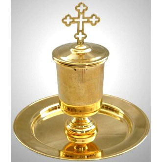 Holy Oil Vessel for Anointing - Gold Plated - Holy Archangel Candles