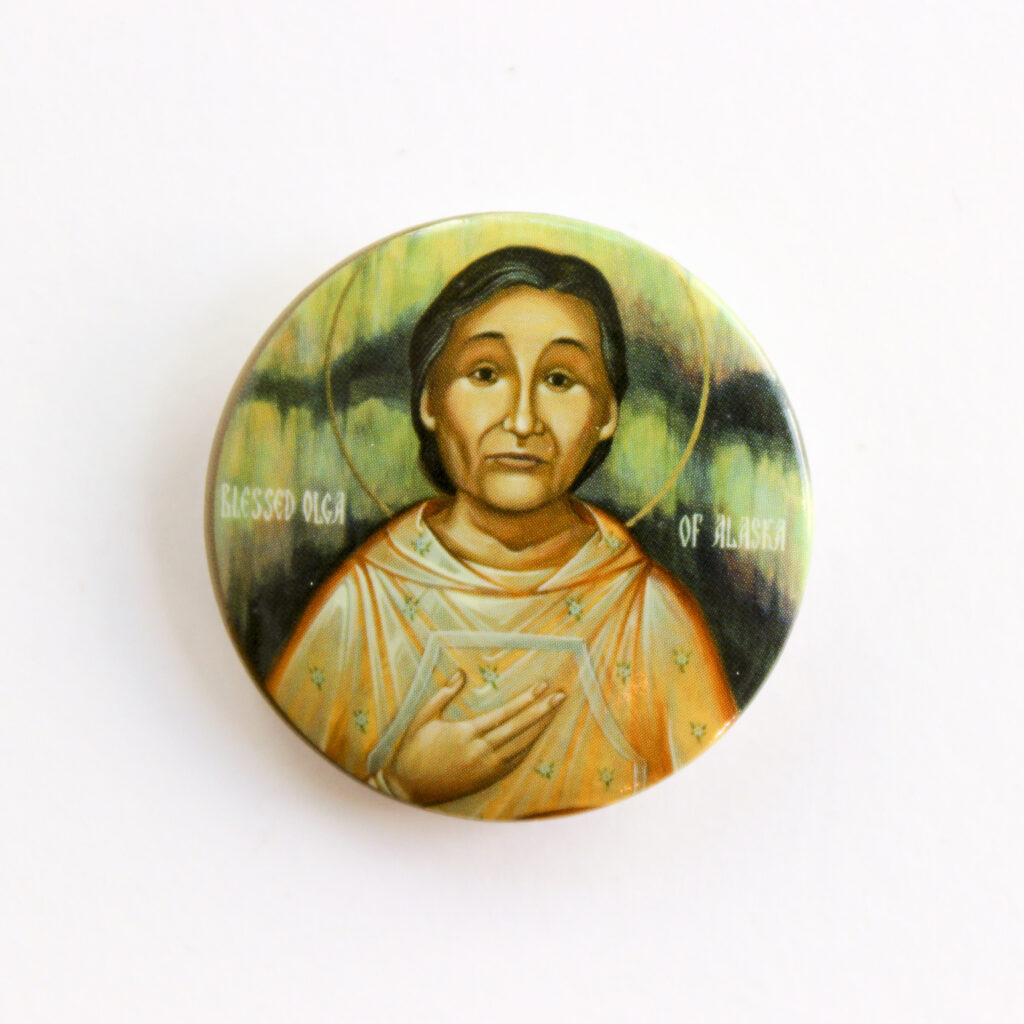 St Herman and Mat Olga Icon Pinback Buttons – Holy Archangel Candles