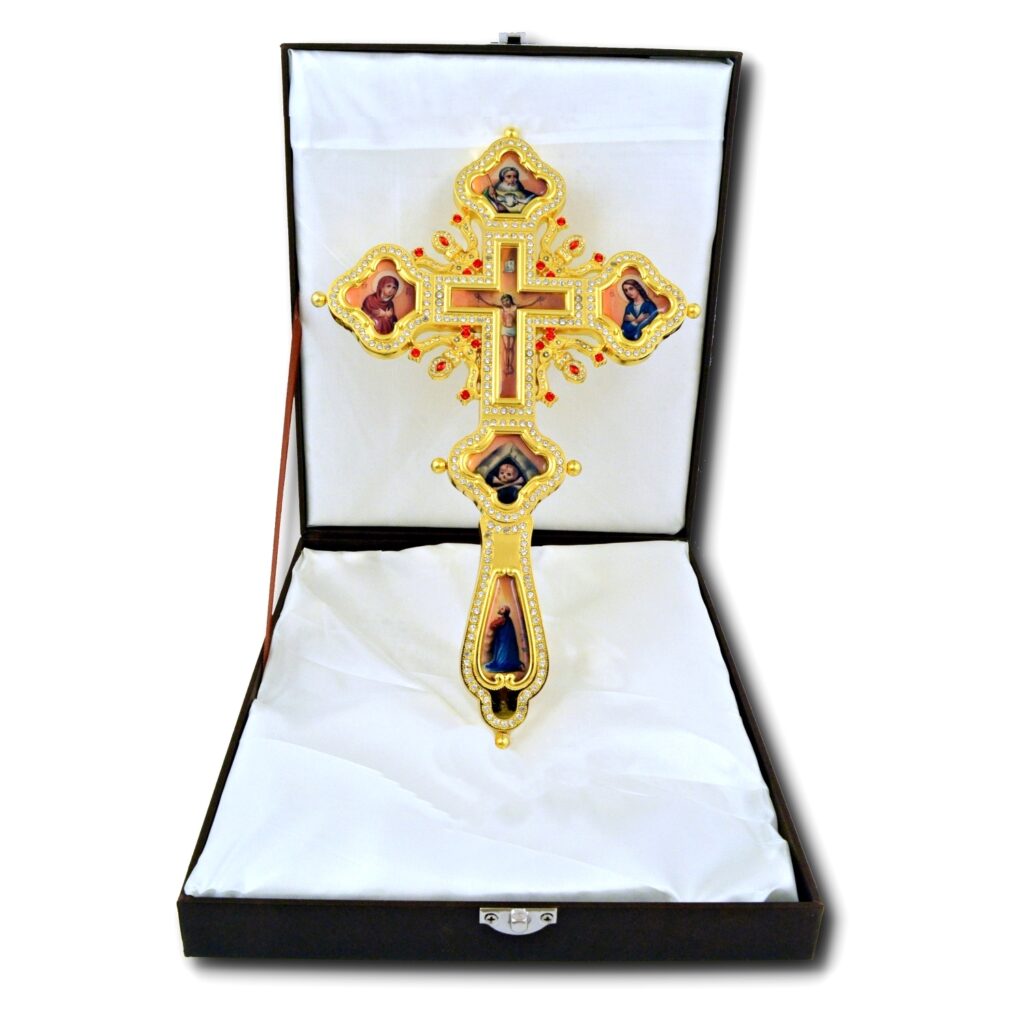 Altar / Blessing Cross, with enamel and stones – Holy Archangel Candles