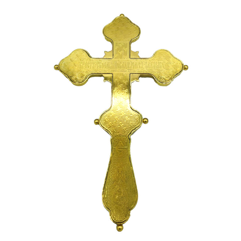 Altar / Blessing Cross, Gold with Raised Crucifix – Holy Archangel Candles