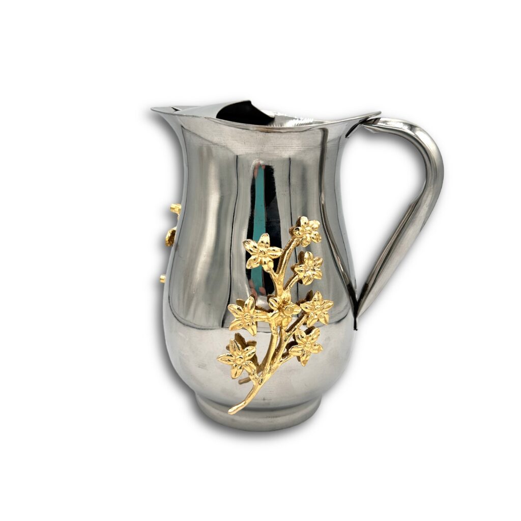 Hand Washing Set – Nickel with Gold Accents – Holy Archangel Candles