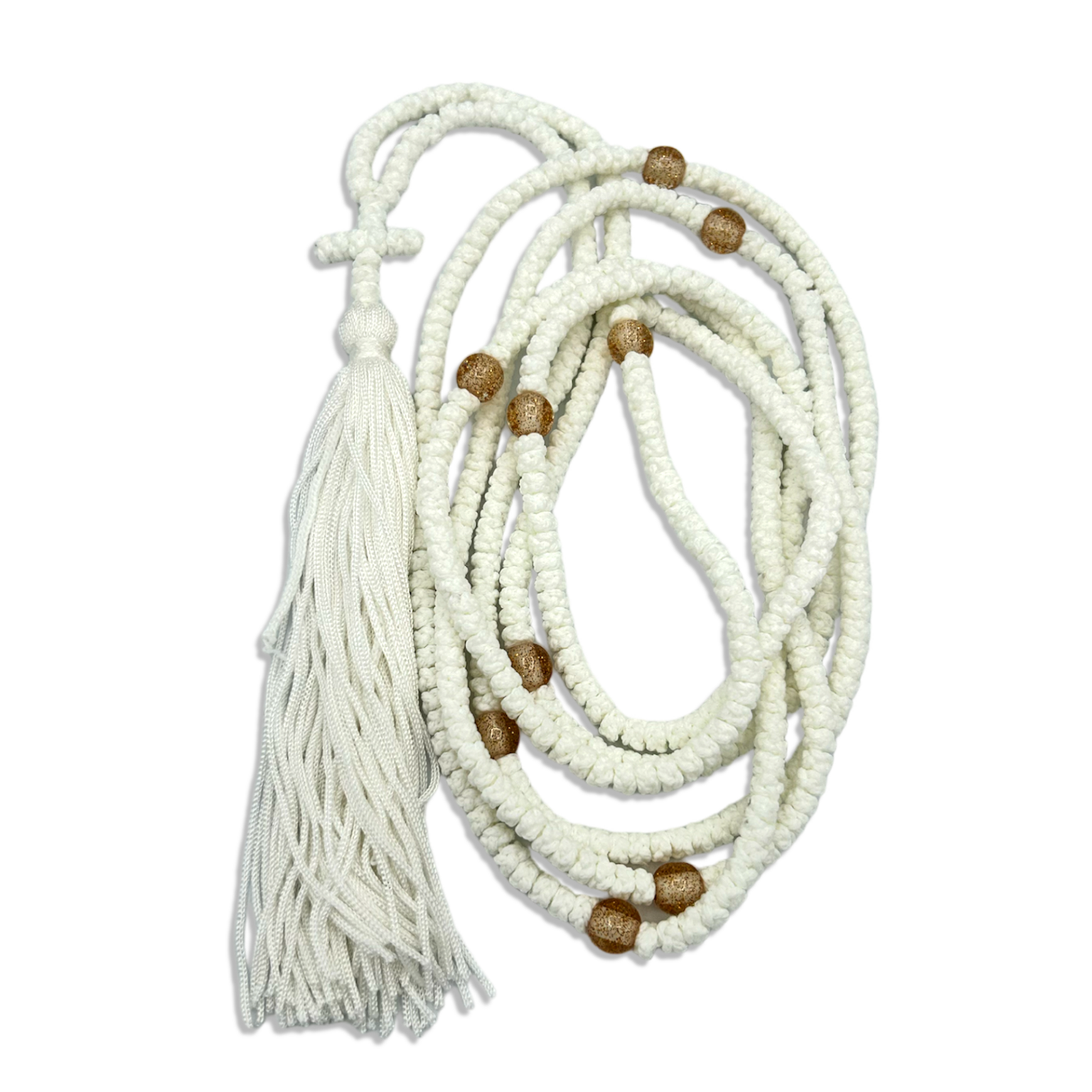 Prayer Rope 500 knots – White Silk – Holy Archangel Candles