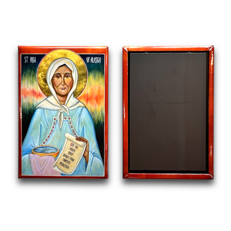 St Herman and Mat Olga Icon Pinback Buttons – Holy Archangel Candles